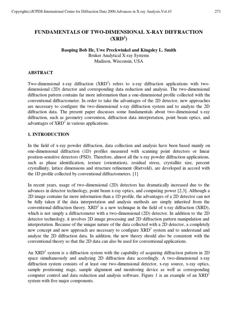 2d Xray PDF | Download Free PDF | X Ray Crystallography | Crystallite
