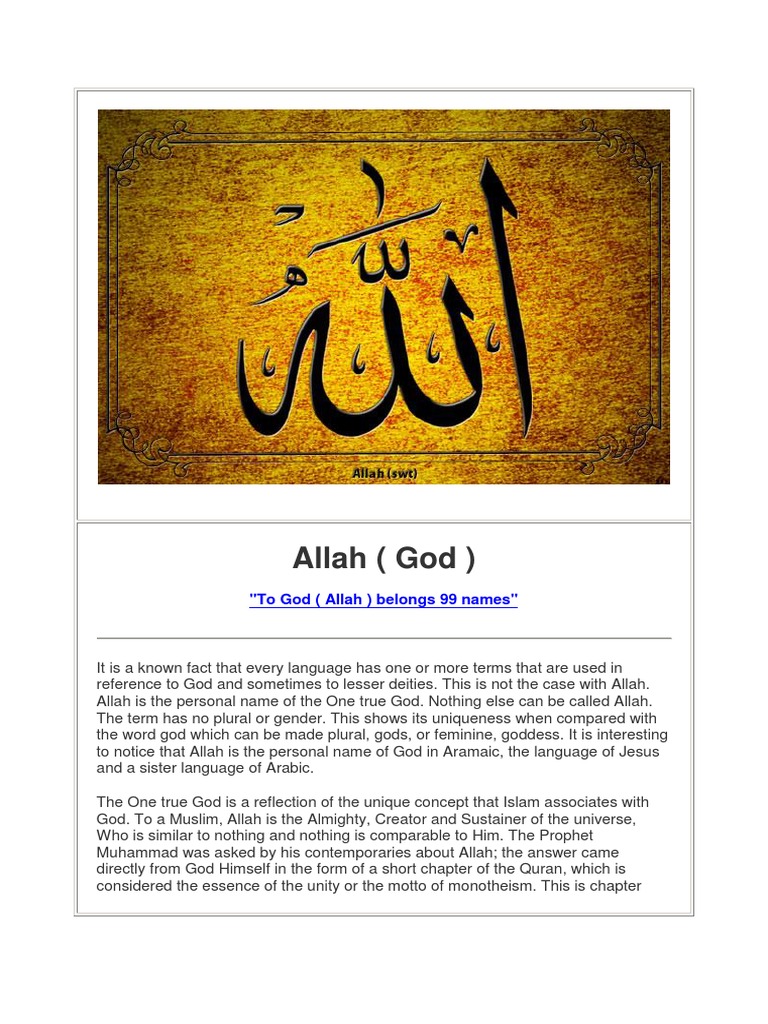 Allah..The Almighty. | PDF | Allah | Sin