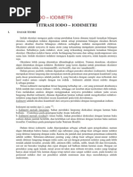 Jurnal Praktikum Titrasi Iodometri Iodimetri | PDF