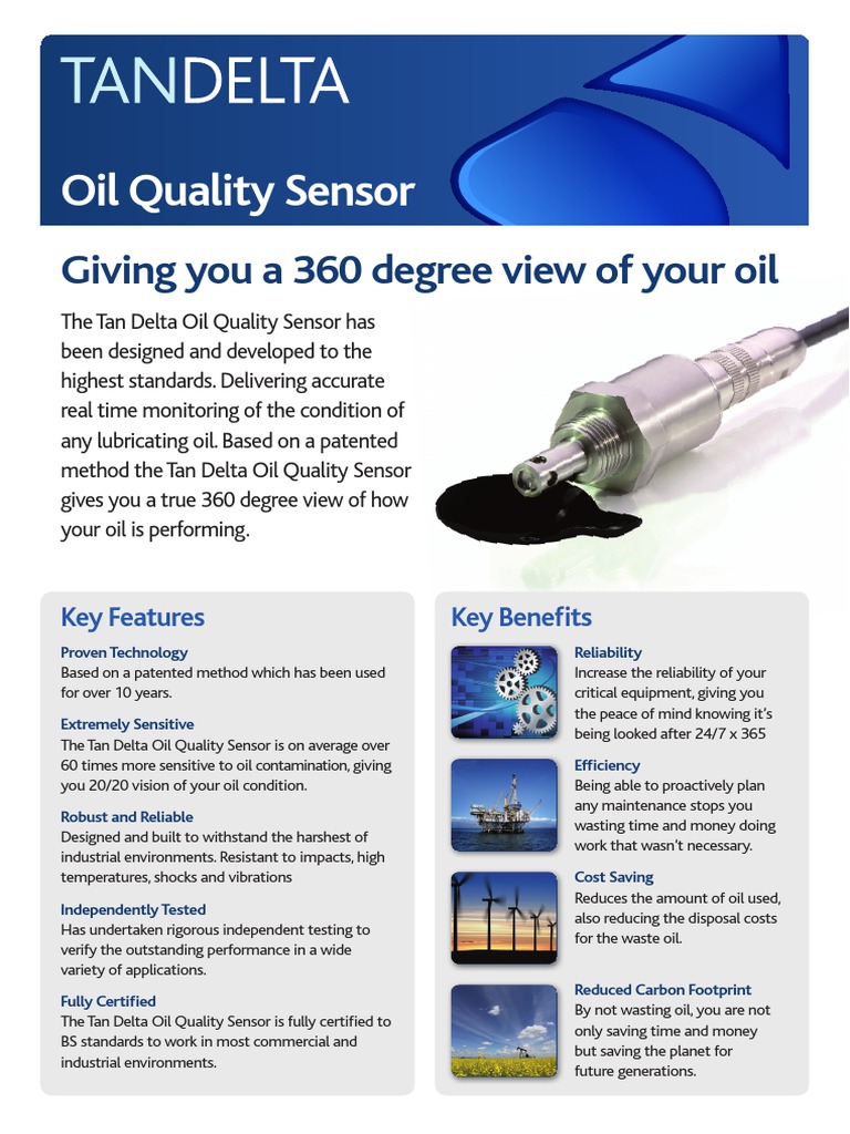 Tan Delta Oil Quality Sensor | PDF | Capacitor | Petroleum