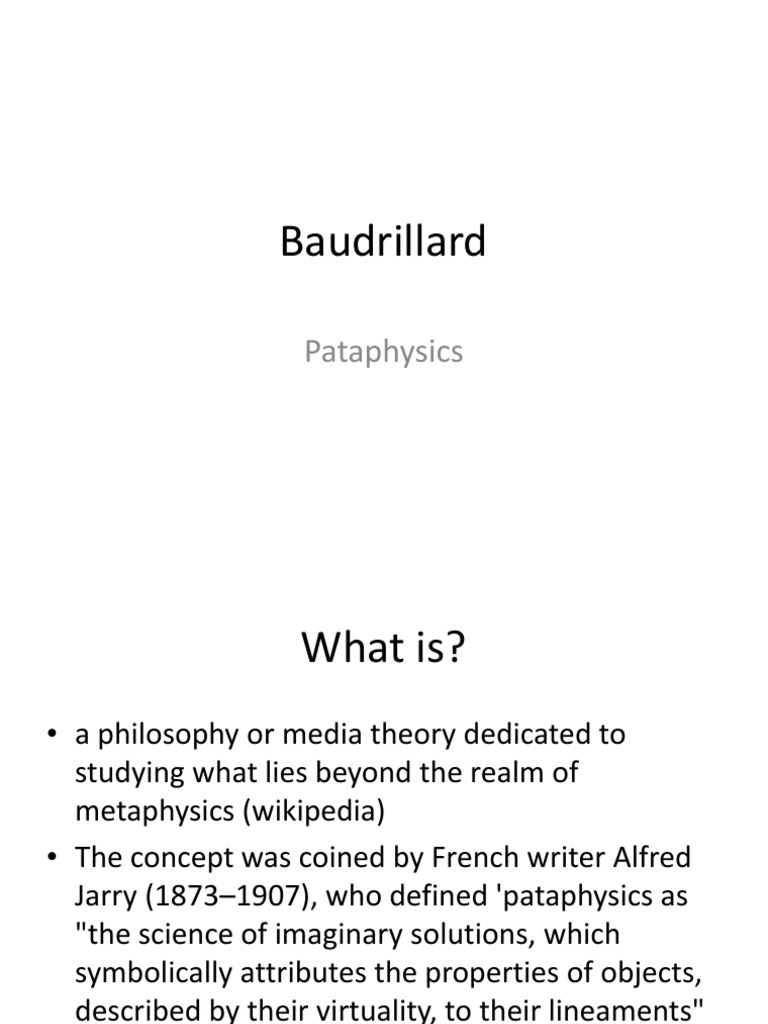 Understanding Pataphysics Explained | PDF | Philosophy