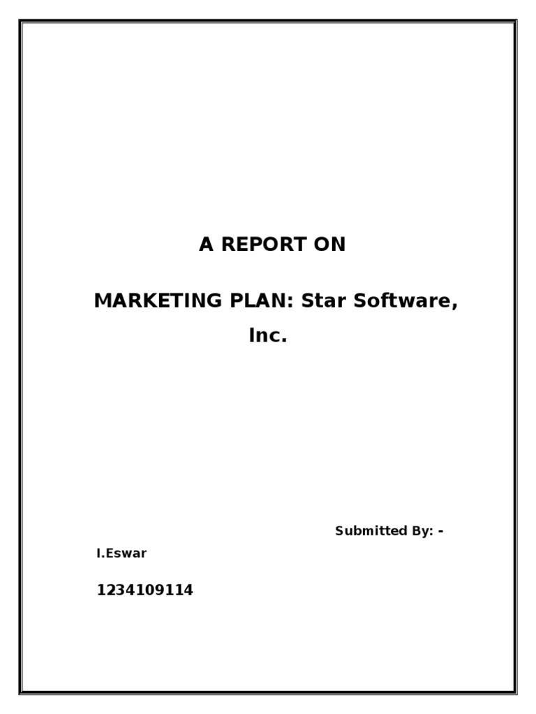 Marketing Plan of Star Software Inc. | PDF | Sales | Marketing