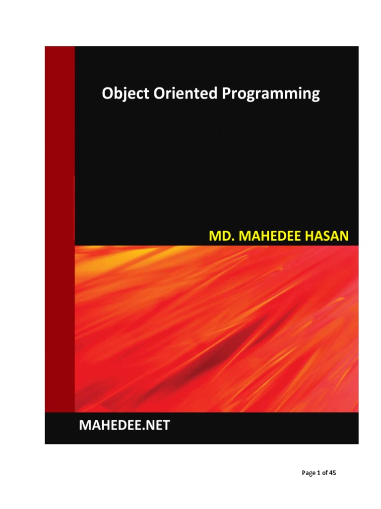 Object Oriented Programming Pdf Class Computer Programming