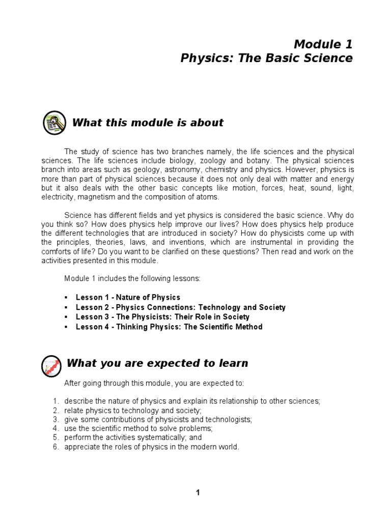 Module 1 Physics Basic Science | PDF | Science | Physics