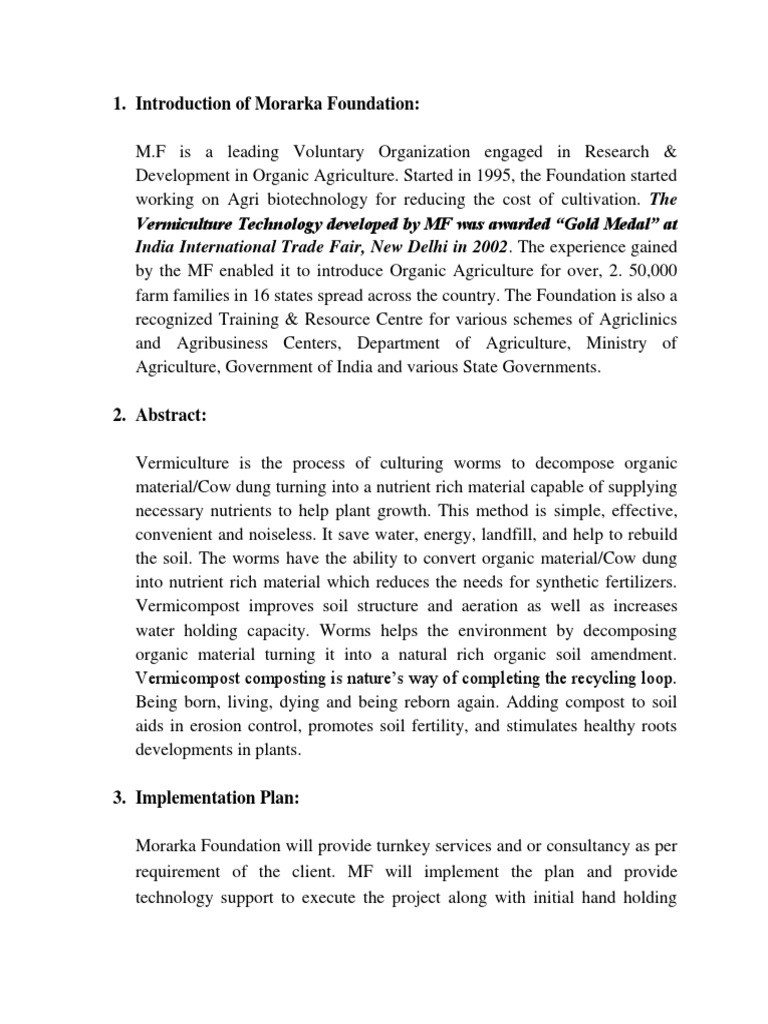 GDC Vermicompost Production Units (Revised) | PDF | Organic Matter ...