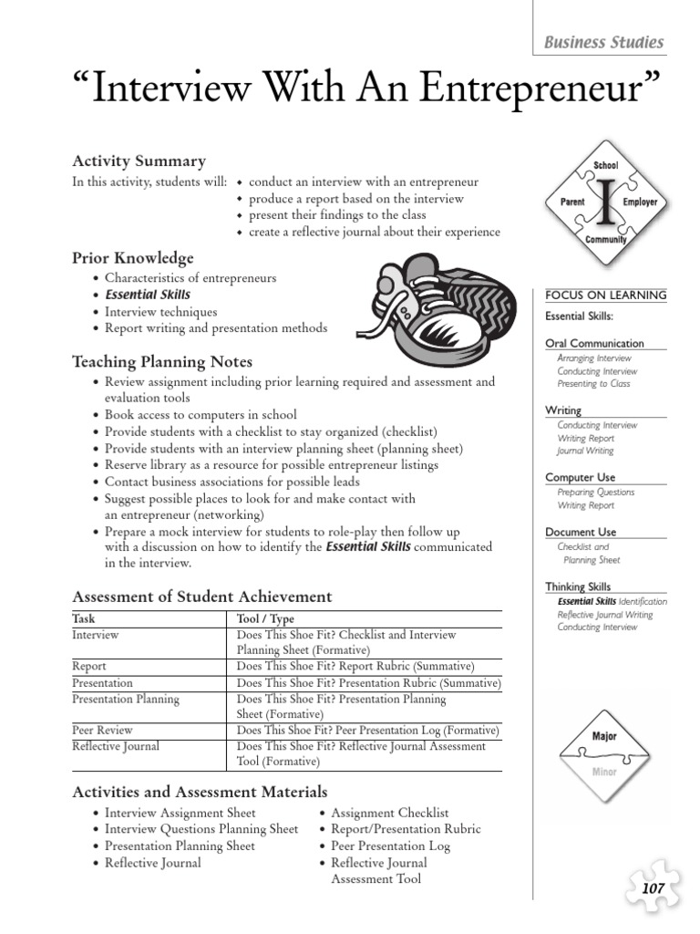 12 Interview With An Entrepreneur BBI 1O 2O BP | PDF | Interview ...