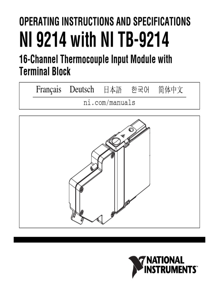 National Instruments 9214 Manual | PDF | Thermocouple | Analog To ...