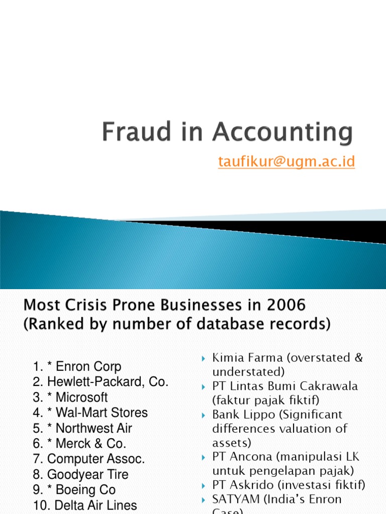 Fraud in Accounting | PDF | Deferral | Inventory