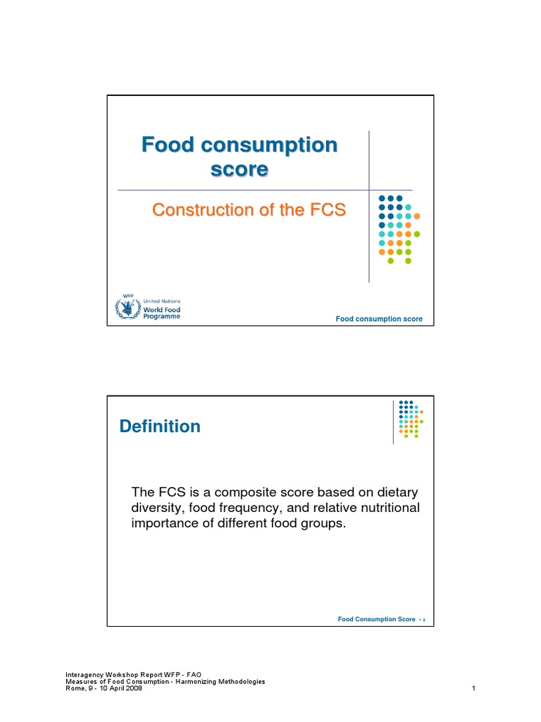 Food Consumption Score Overview | PDF | Malnutrition | Food Security