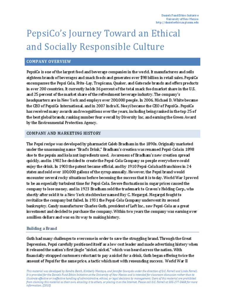 PepsiCo Case | PDF | Pepsi Co | Pepsi