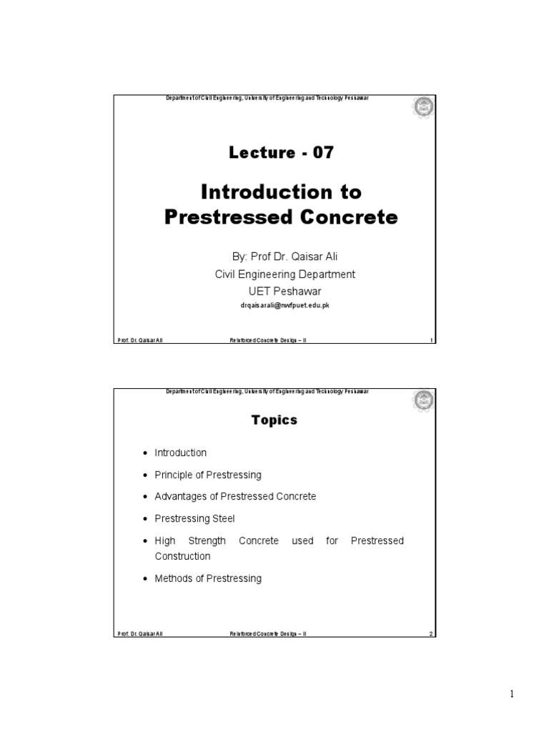 Introduction To Prestressed Concrete Download Free Pdf Prestressed