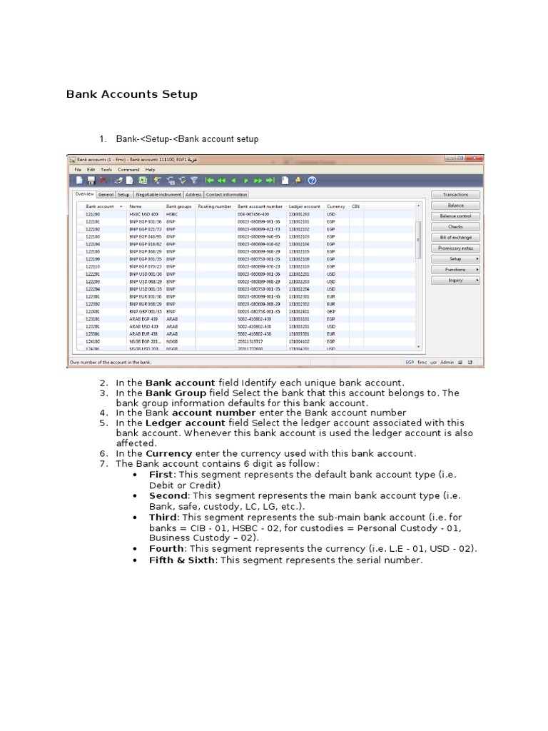 Bank Account Setup | PDF