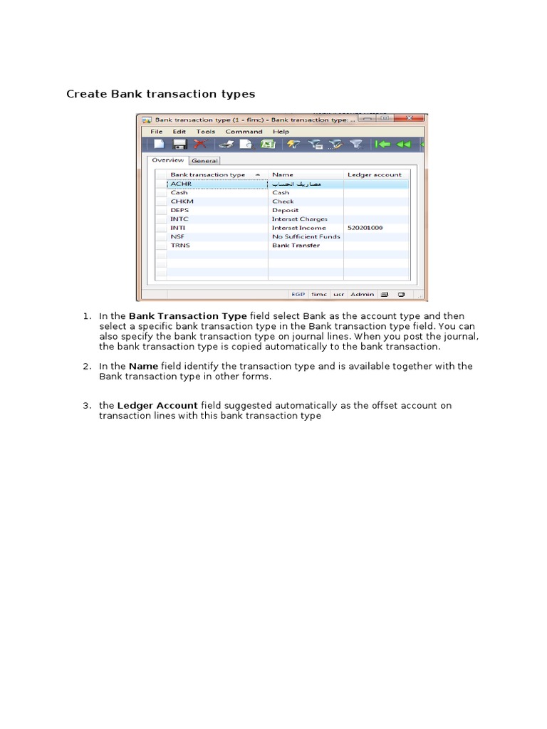 Bank Transaction Types | PDF | Banks | Computing