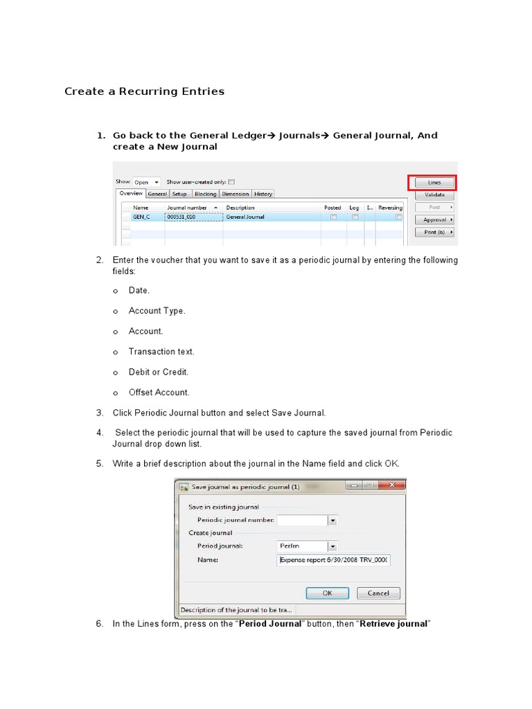 Create A Recurring Entries | PDF