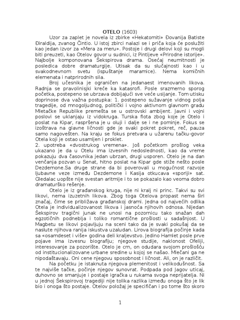 Sekspir Otelo | PDF