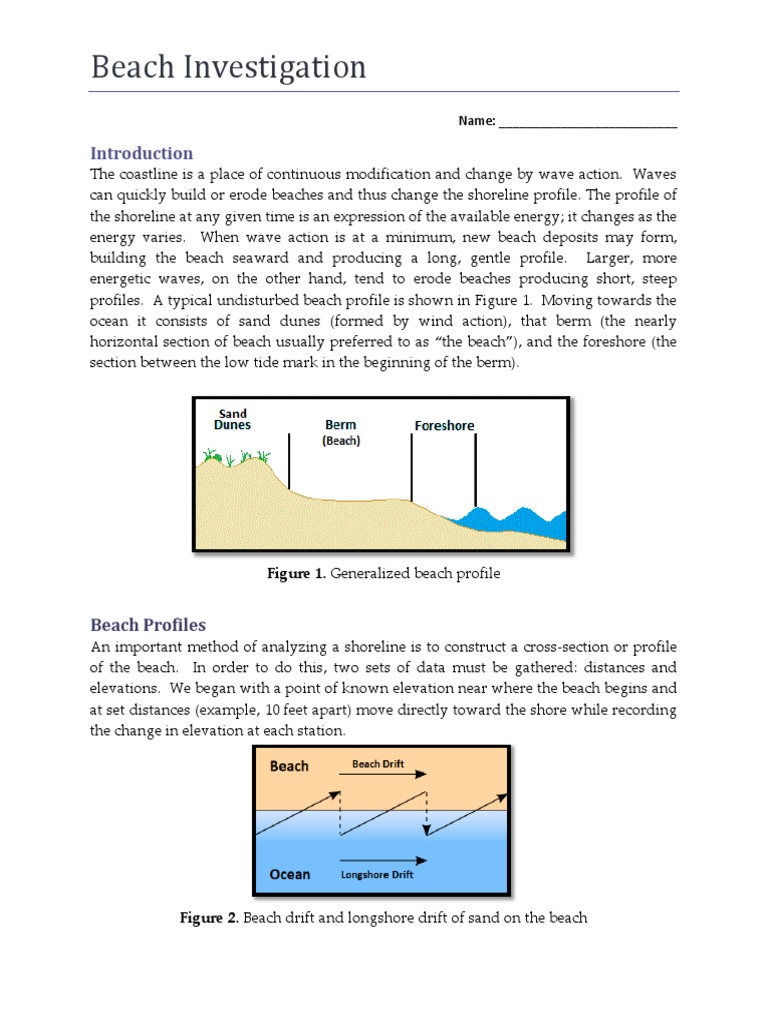 Beach Investigation | PDF | Beach | Trigonometric Functions
