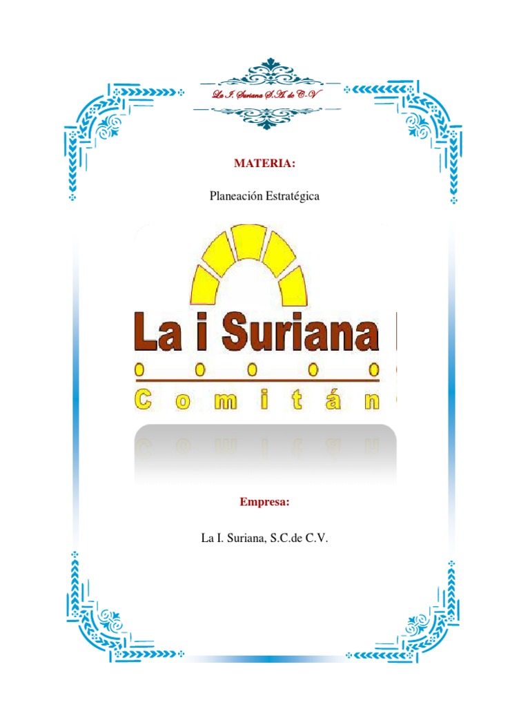 Programa de Guía Local: La I. Suriana | PDF | Marketing | Análisis FODA