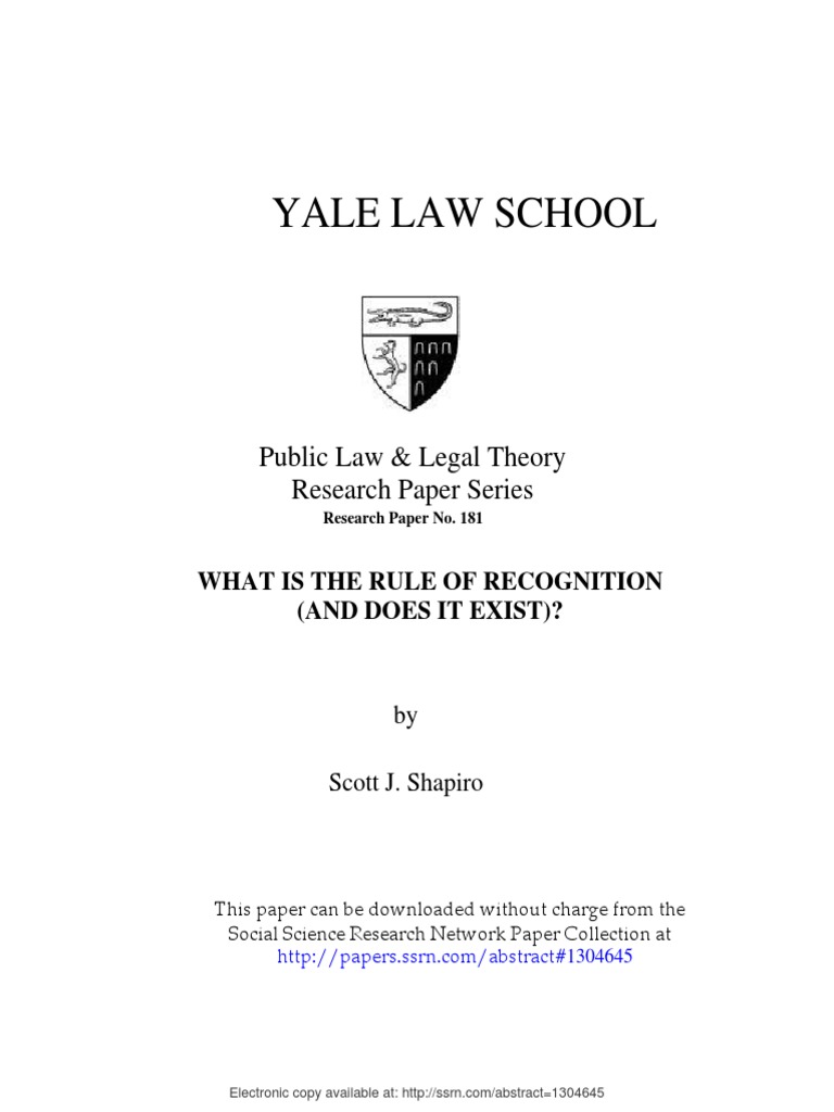What Is The Rule of Recognition and Does It Exists | PDF ...