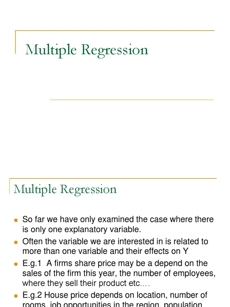 Multiple Regression | PDF | Autocorrelation | Dummy Variable (Statistics)