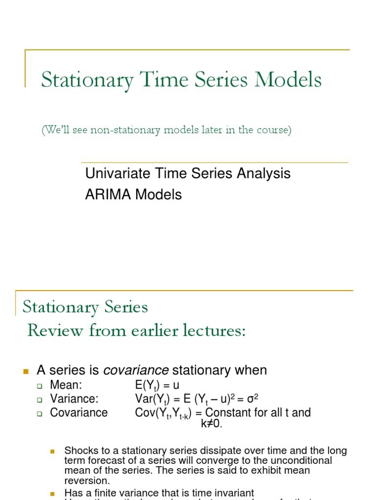 Understanding ARMA and ARIMA Models | PDF | Autoregressive Integrated ...