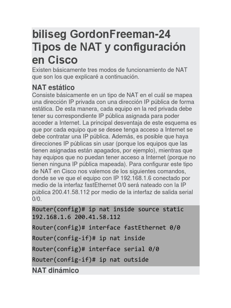 Vlan y Nat | PDF | Dirección IP | Enrutador (Computación)