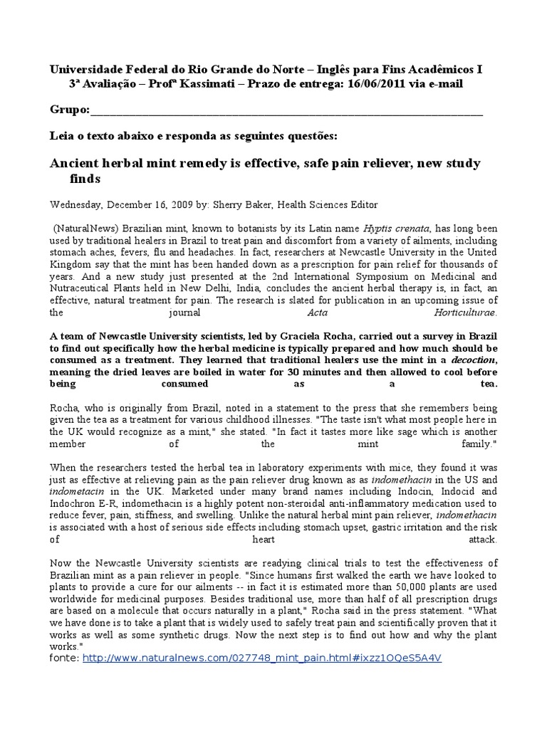 Ancient Brazilian Mint Found to be an Effective and Safe Natural Pain ...