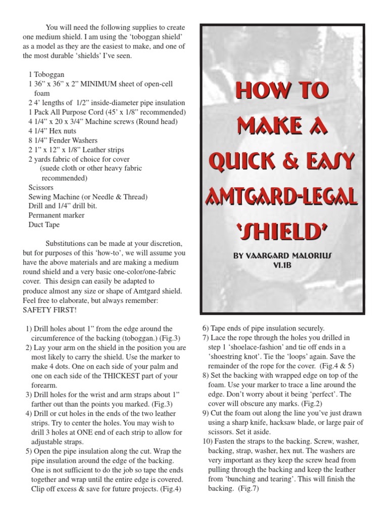 How to Make a Quick & Easy Amtgard Shield in Under 25 Steps | PDF ...