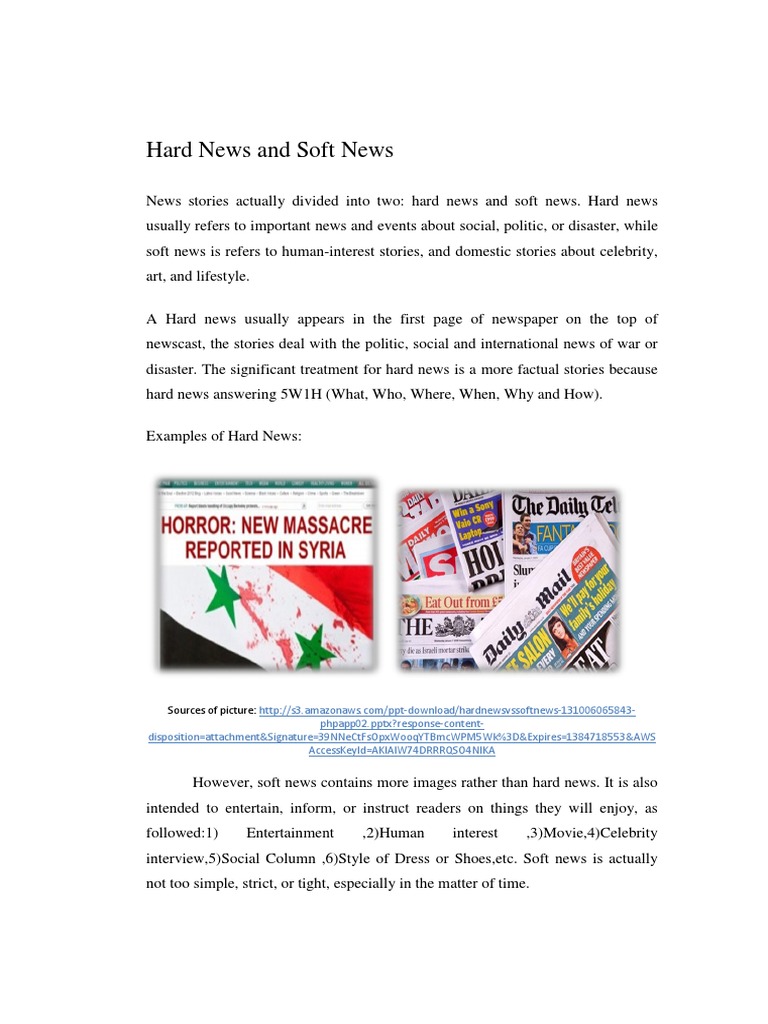 Hard vs. Soft News: Key Differences | PDF | News | Celebrity