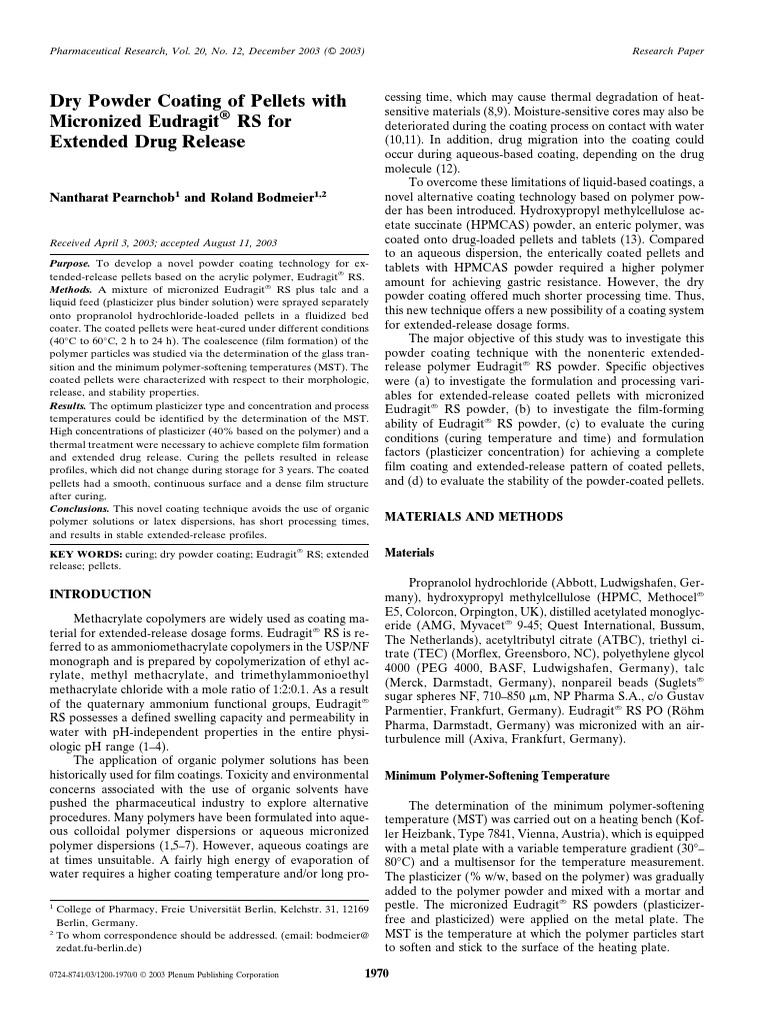 Dry Powder Coating PDF | PDF | Polymers | Physical Chemistry