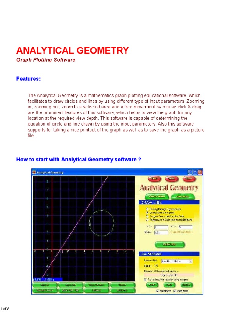 Analytical Geometry Graph Plotting Software | Circle | Analytic Geometry