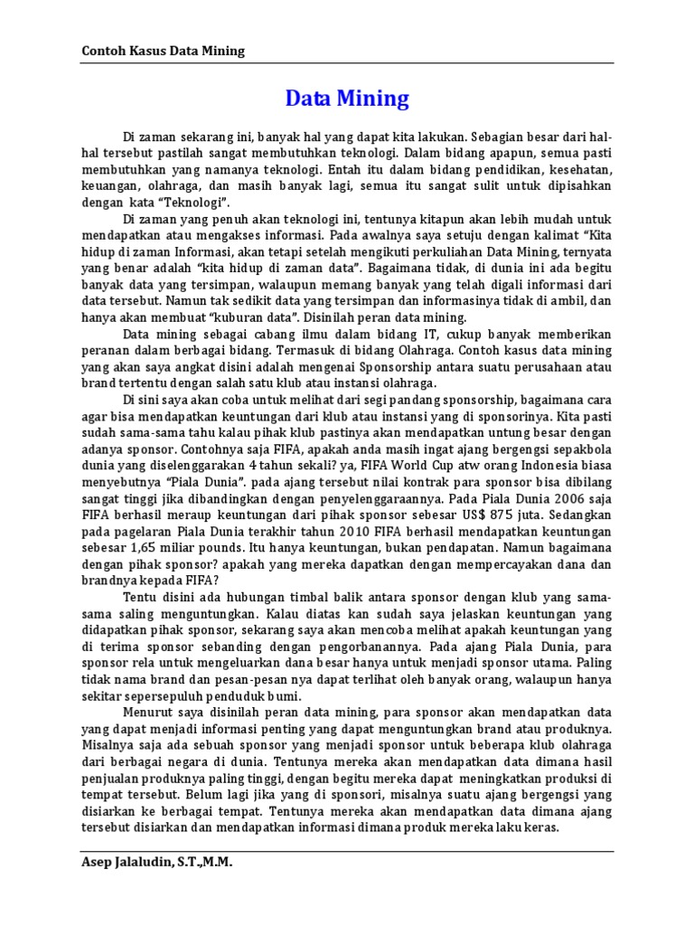Contoh Kasus Dalam Data Mining - 1 | PDF