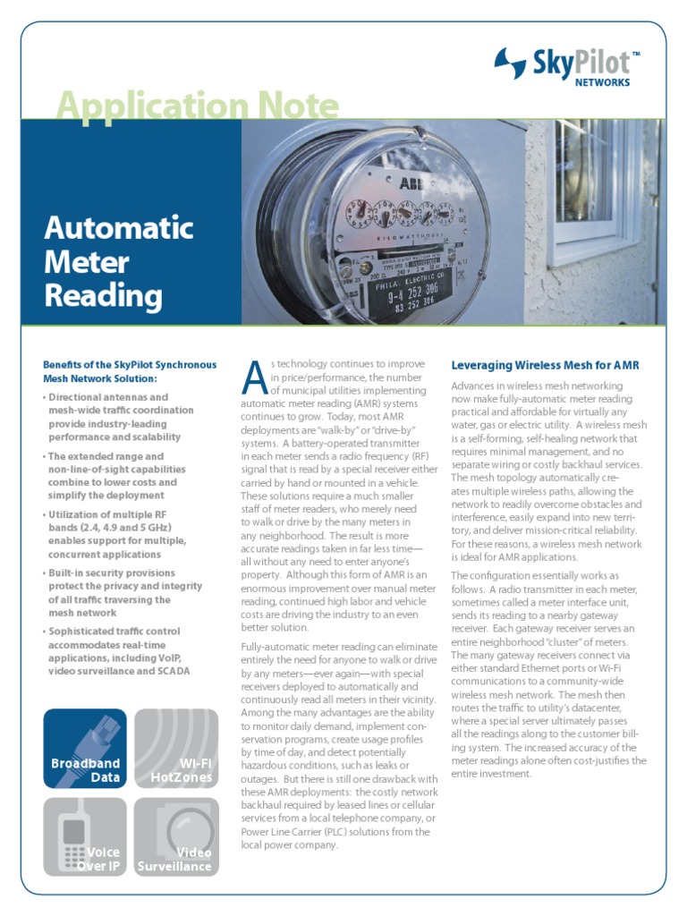 Application Note: Automatic Meter Reading | PDF | Computer Network | Scada