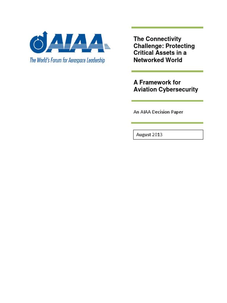 A Framework For Aviation Cybersecurity An AIAA Decision Paper | PDF ...
