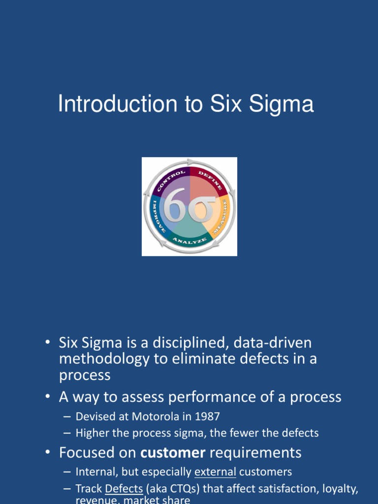Introduction To Six Sigma | PDF