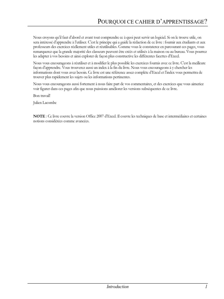 Excel: Guide Pratique pour Étudiants et Professeurs | PDF | Ordinateurs