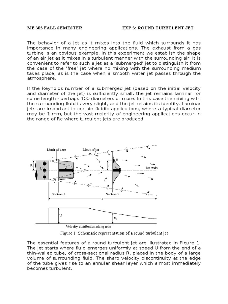 ME 303 Round Turbulent Jet | PDF | Jet Engine | Turbulence