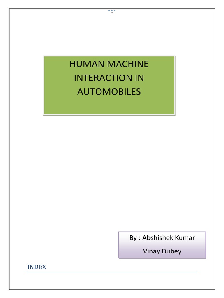 Human Machine Interface | PDF | User Interface | Transmission (Mechanics)