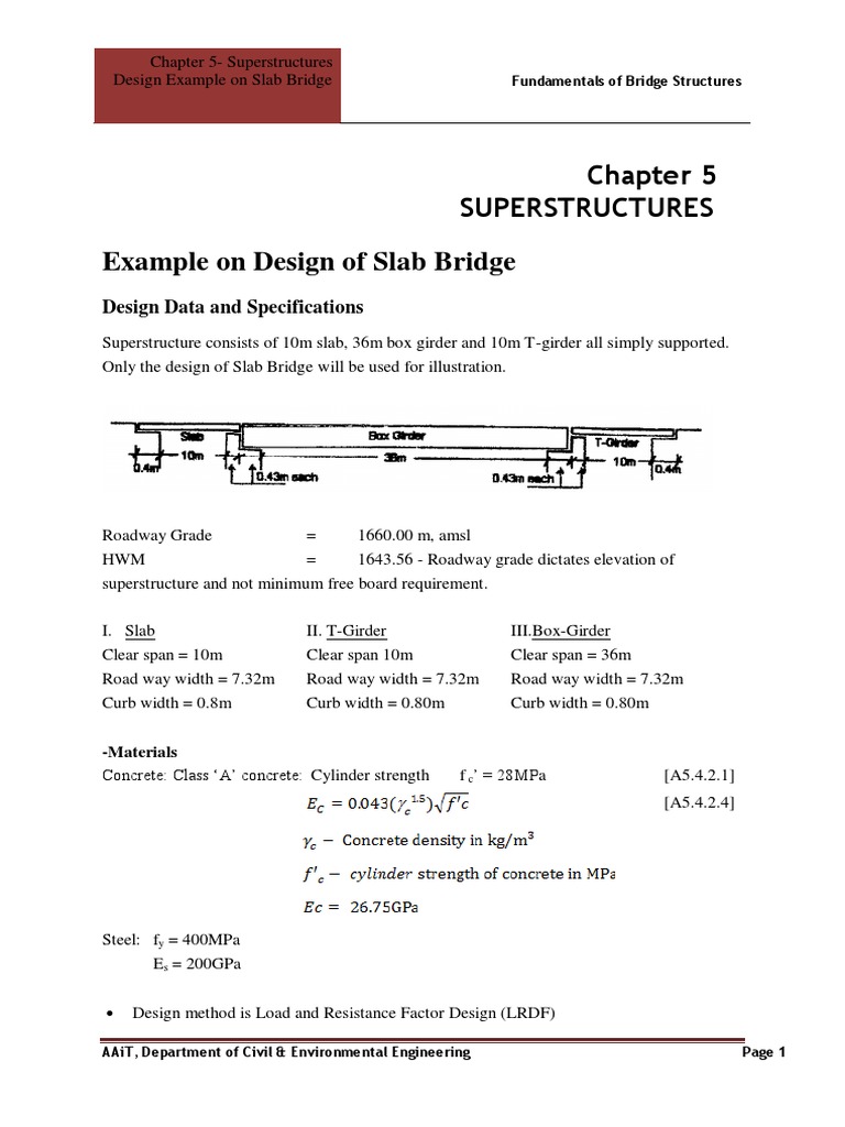 Slab Bridge Design Example | PDF | Stress (Mechanics) | Structural Load
