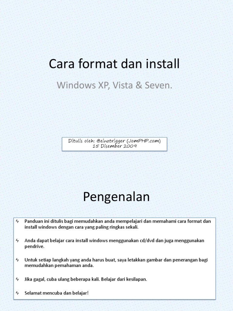 Cara Format Dan Install WIndow | PDF