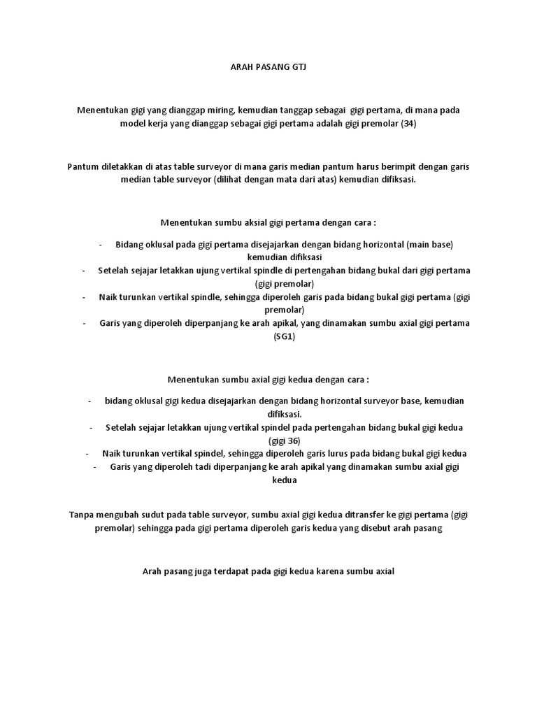 Arah Pasang GTJ | PDF | Olahraga & Rekreasi | Metode & Bahan Ajar