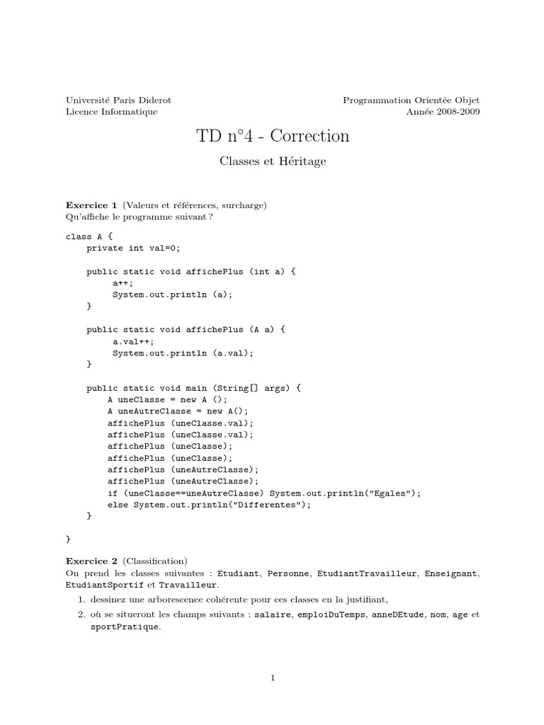 TD 4 Correction | PDF | Programmation informatique | Paradigme de programmation