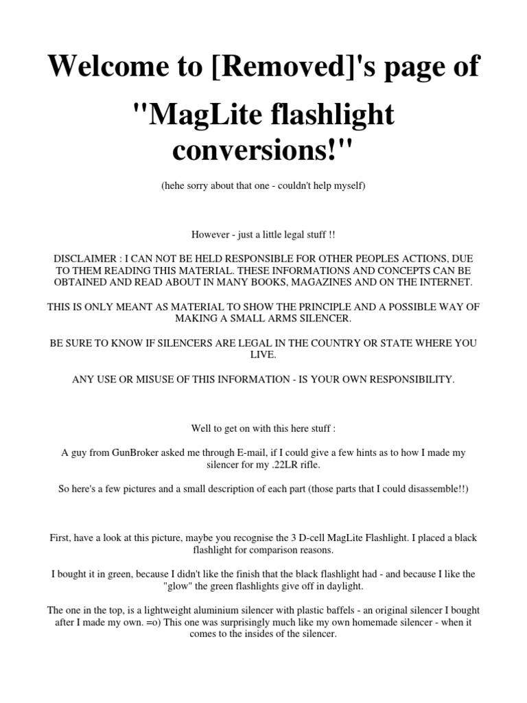 Maglite Suppressor Plans