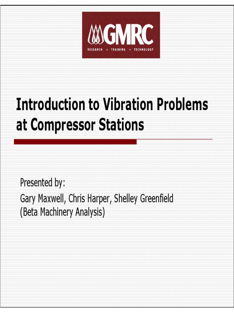 Introduction To Vibration Problems at Compressor Stations | PDF ...