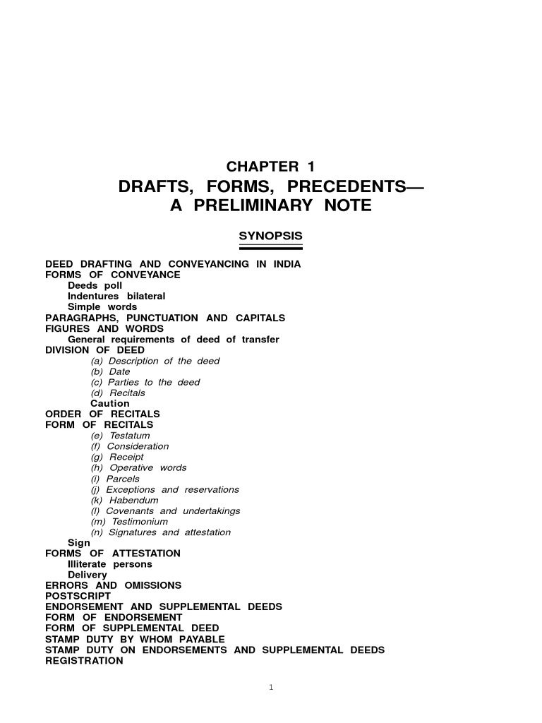 Deed Drafting & Conveyancing India | PDF | Deed | Lease