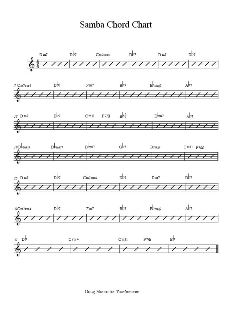 Samba Chord Chart: D D C D D D | PDF