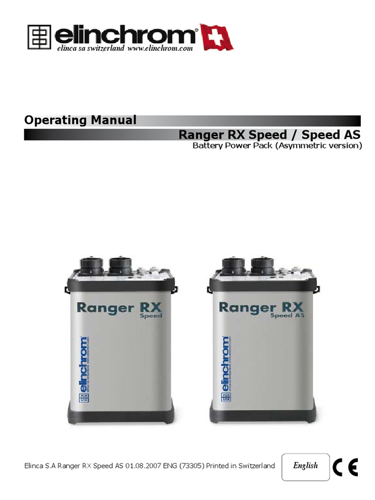 Elinvhrom Ranger RX Speed As Manual | PDF | Battery Charger | Battery ...