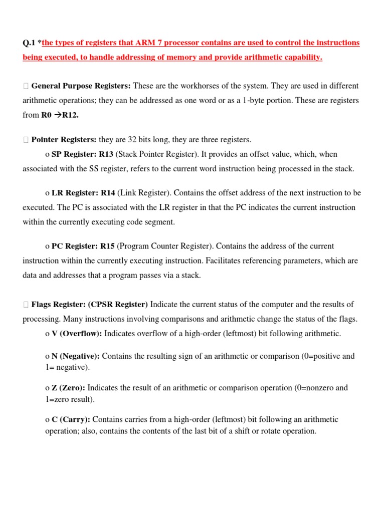 Assignment 1 Model Answers | PDF | Instruction Set | Pointer (Computer Programming)
