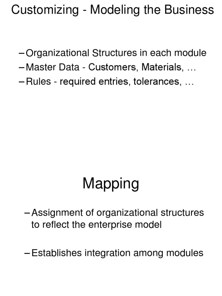 Organizational Structures in Each Module - Master Data - Customers ...