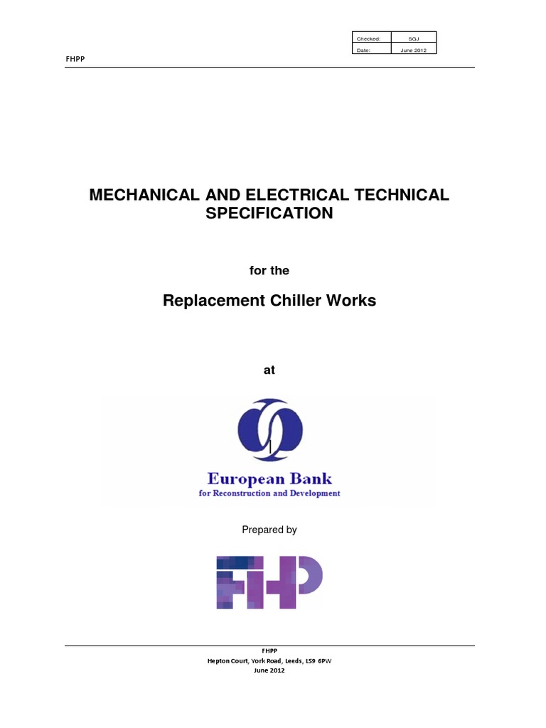Mechanical and Electrical Technical Specification: For The | PDF ...
