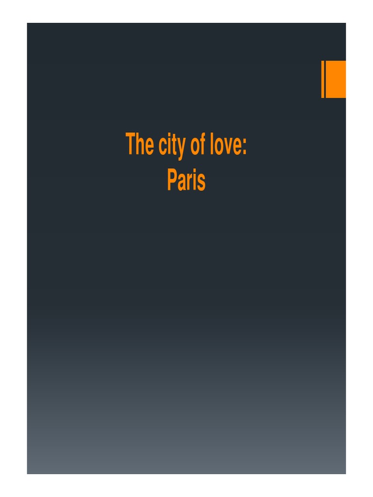 The City of Love: Paris | PDF | Cinema | Leisure